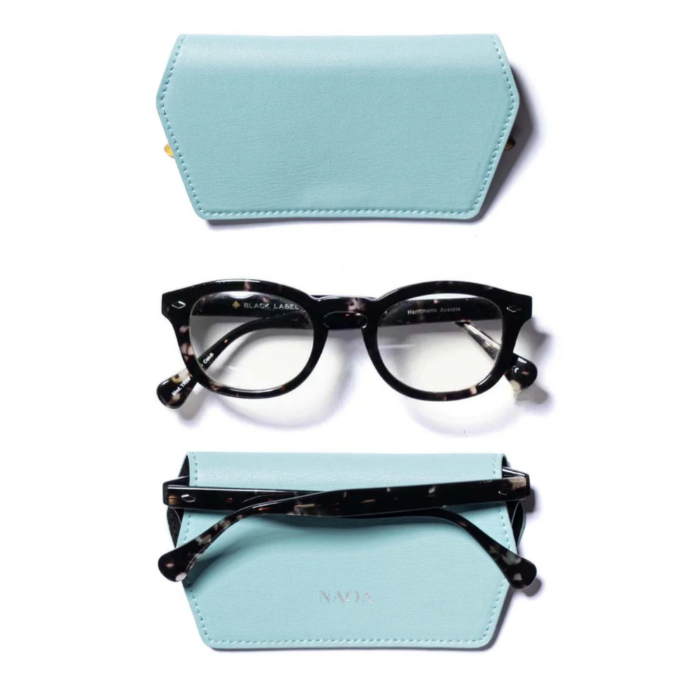 NAOA Leather Slim Glasses Case - Plain Colours - Canopy Shoes Kew