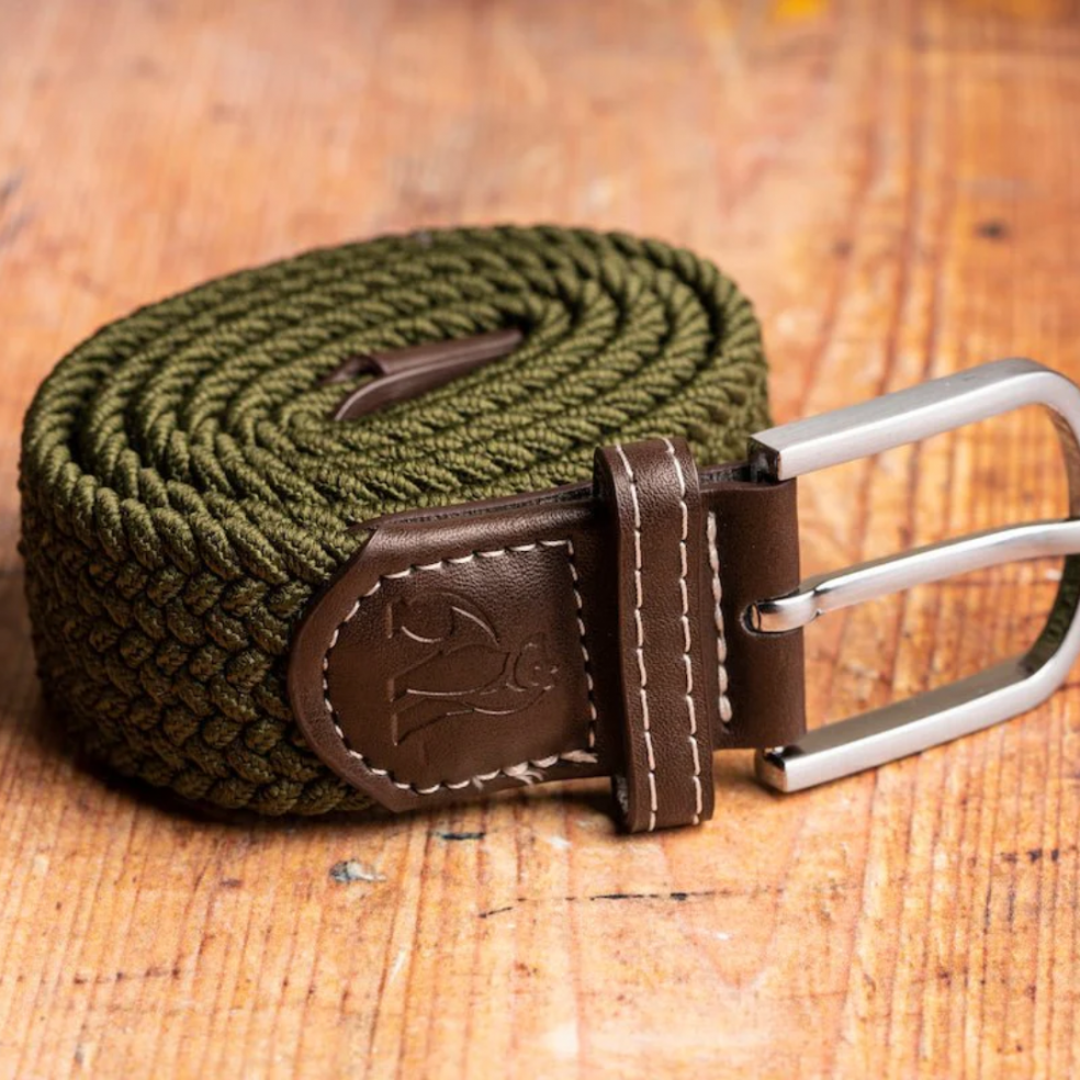 Swole Panda Khaki Green Woven Belt - Canopy Shoes Kew